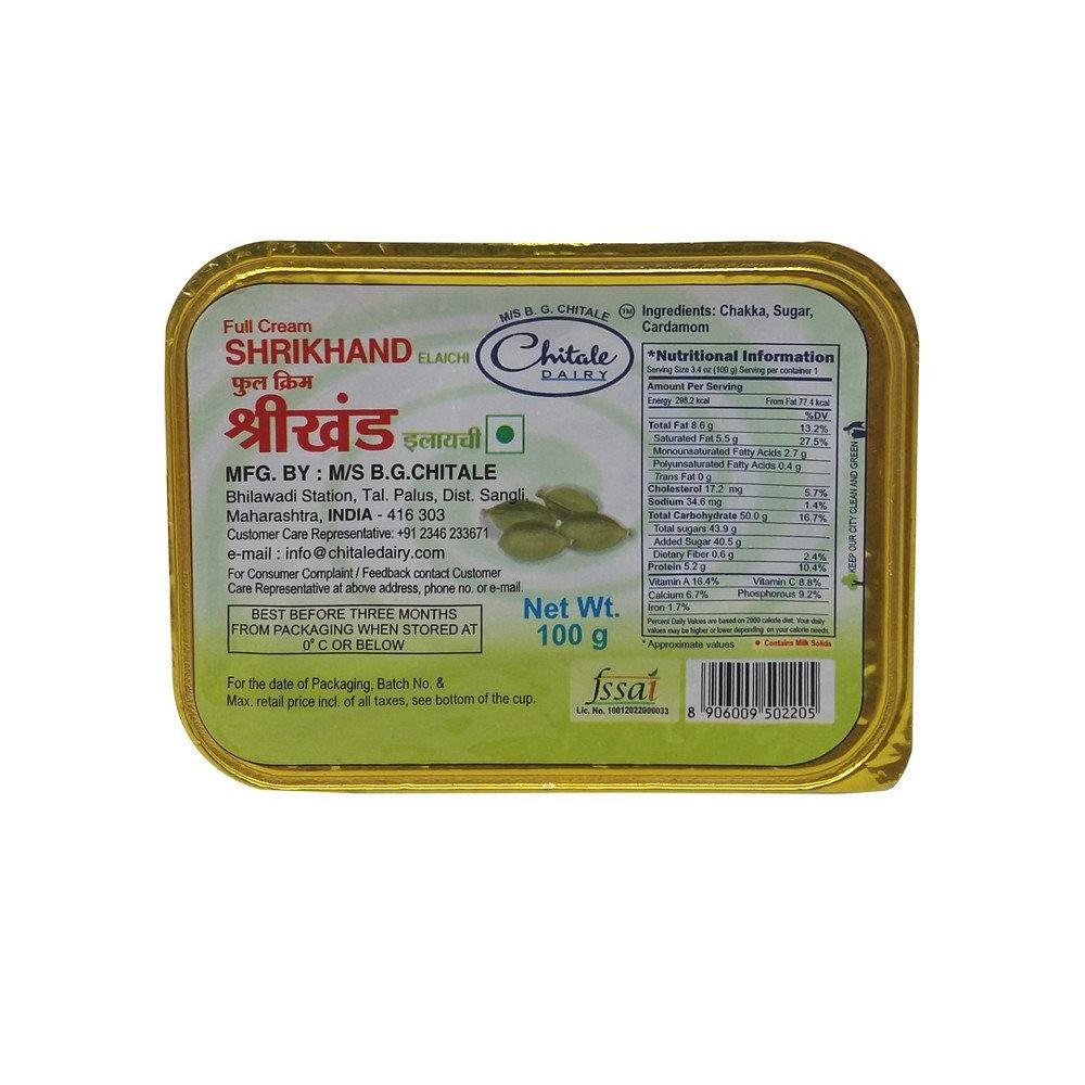 CHITALE DAIRY FULL CREAM SHRIKHAND - ELAICHI 100 G PACK || S4 – RK ...