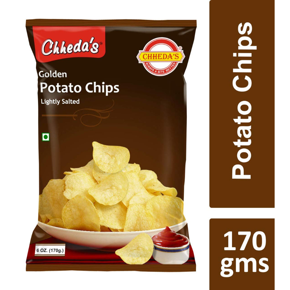 CHHEDA'S CHIPS GOLDEN PLAIN SALTED, 170 G PACK || S1 – RK Bazar Grocery